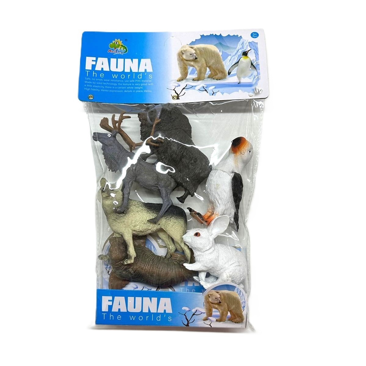 Set 6 figurine, GHEMOTOC®, Animale Salbatice Polare, 9-12 cm, iepure ...