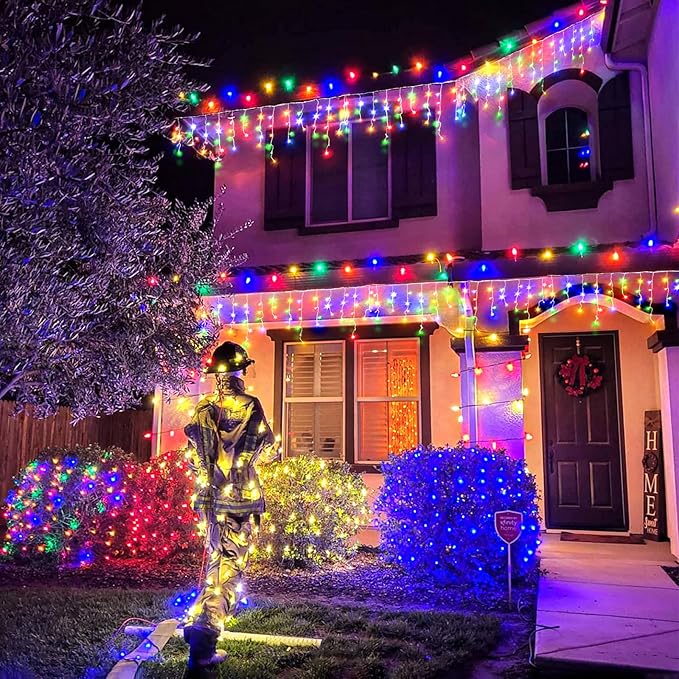 Instalație Turturi Joyful Box, 30 metri, 1200 LED-uri, Multicolor, Interconectabil, Waterproof ...