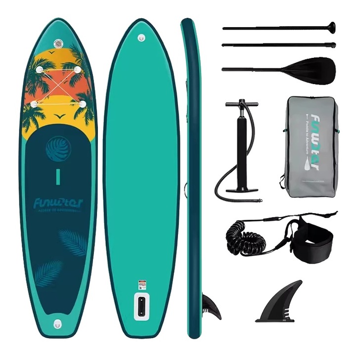Placa de Stand-Up Paddle, set complet, verde apus, 335x82x15cm, 13kg ...
