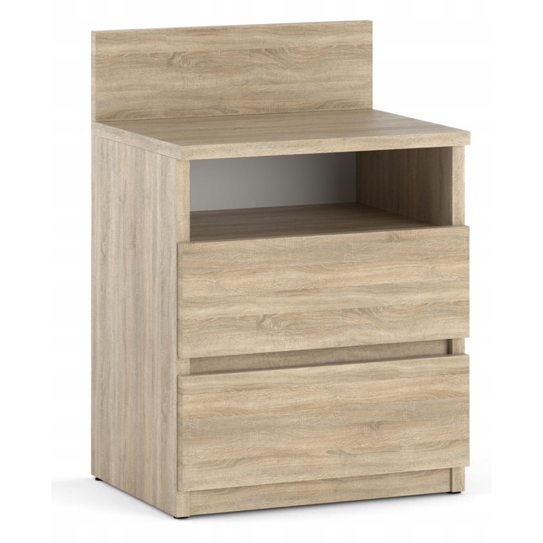 Noptiera moderna, Englass, HOLLY, 2 sertare, finisaj stejar deschis ...