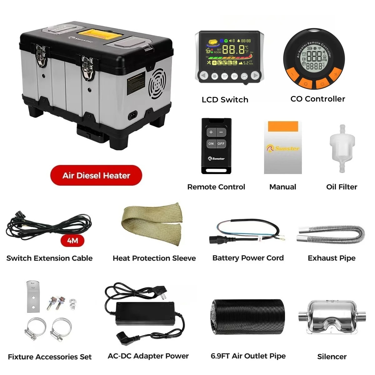 Incalzitor auxiliar diesel, TB10 PRO, control wireless, 15.77x10.09x10 ...