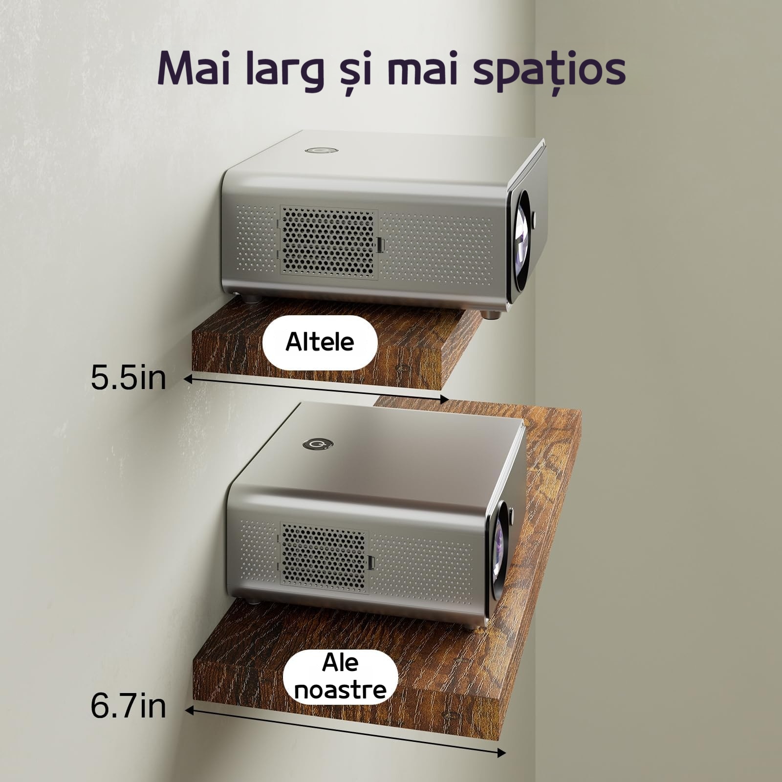 Raft pentru perete, XICENRM®, 3 buc, MDF/PVC, montate pe perete, maro ...
