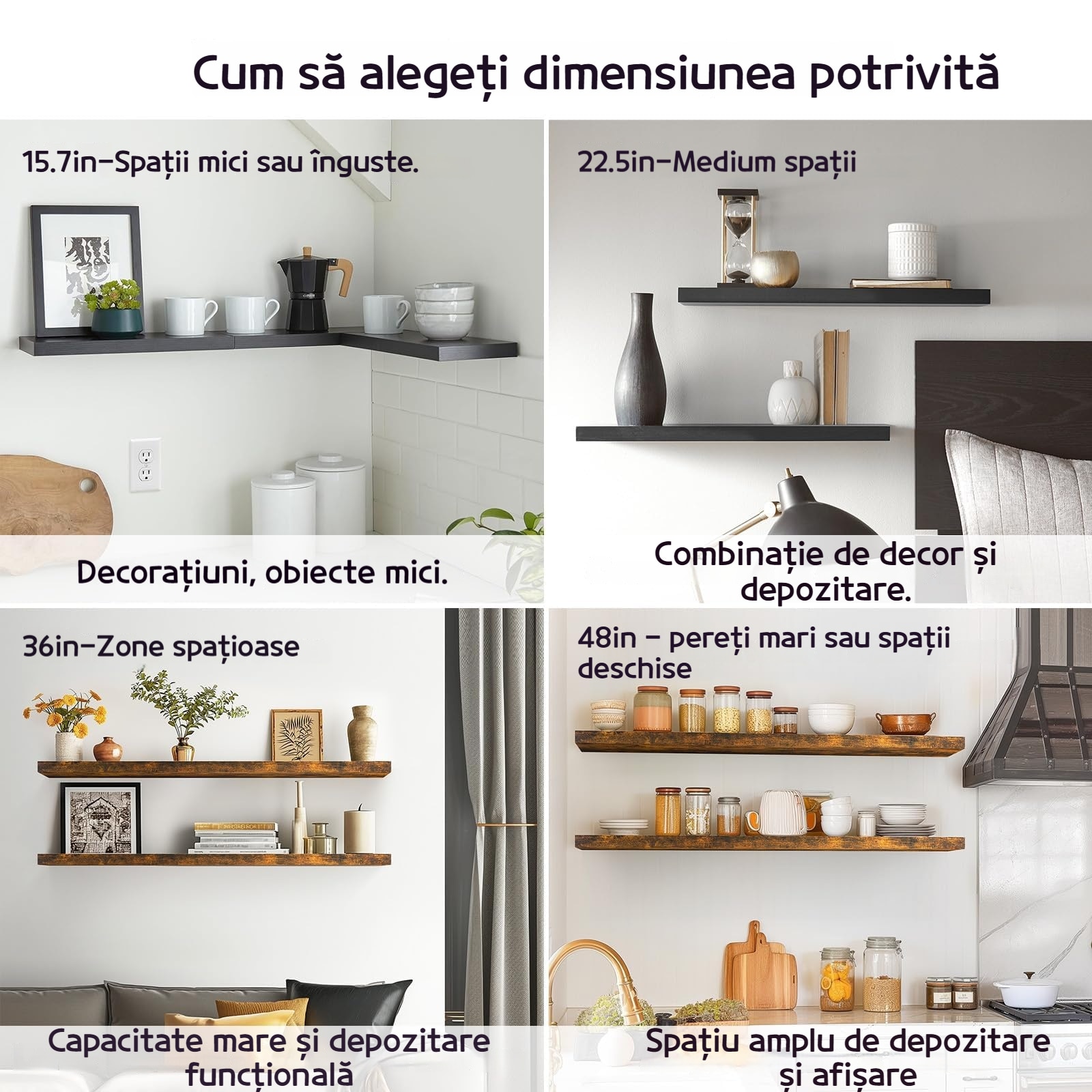 Raft pentru perete, XICENRM®, 3 buc, MDF/PVC, montate pe perete, maro ...