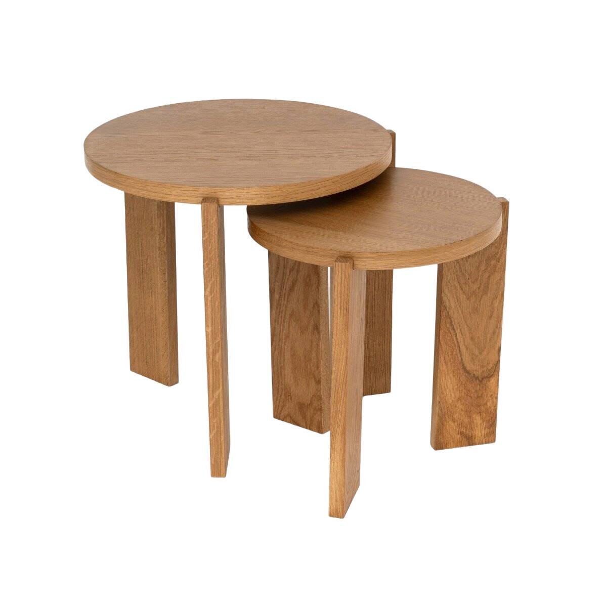 Set de masute de cafea TABULA, natural, 50x50x45 cm, HOMLA - eMAG.ro