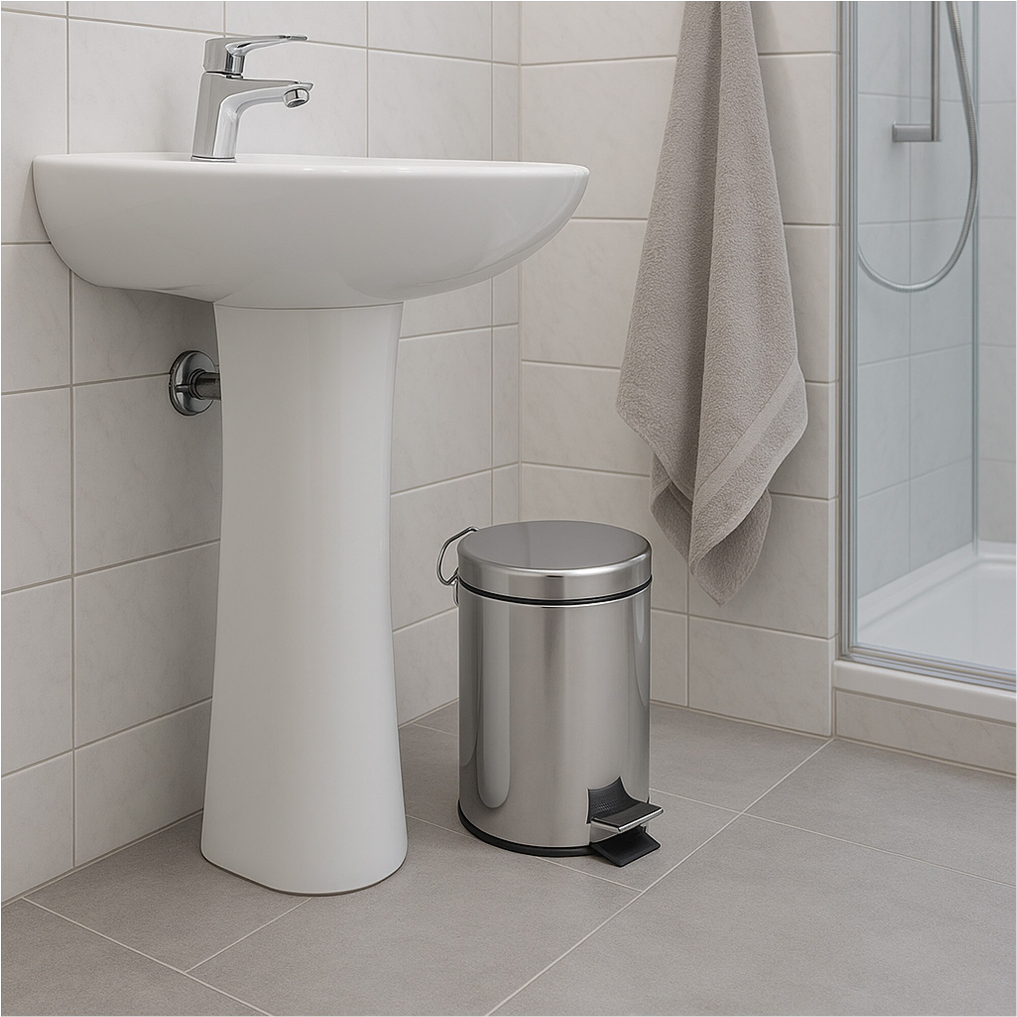 Cos de gunoi Karl Hausmann, 5L, din inox, cu mecanism pedala si ...