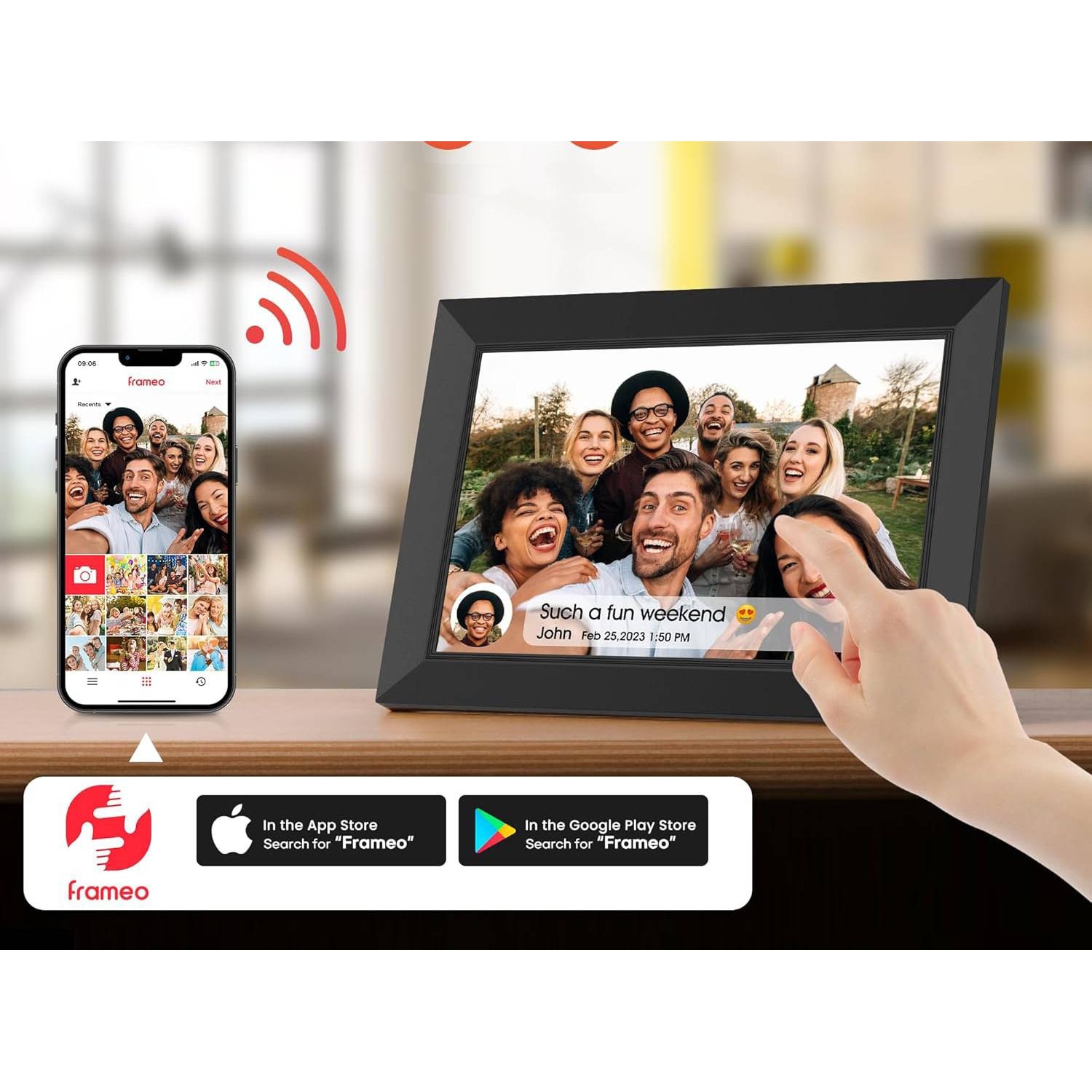 Rama foto digitala Wi-Fi, 10.1 inchi Ecran tactil IPS HD 1280x800, cu ...