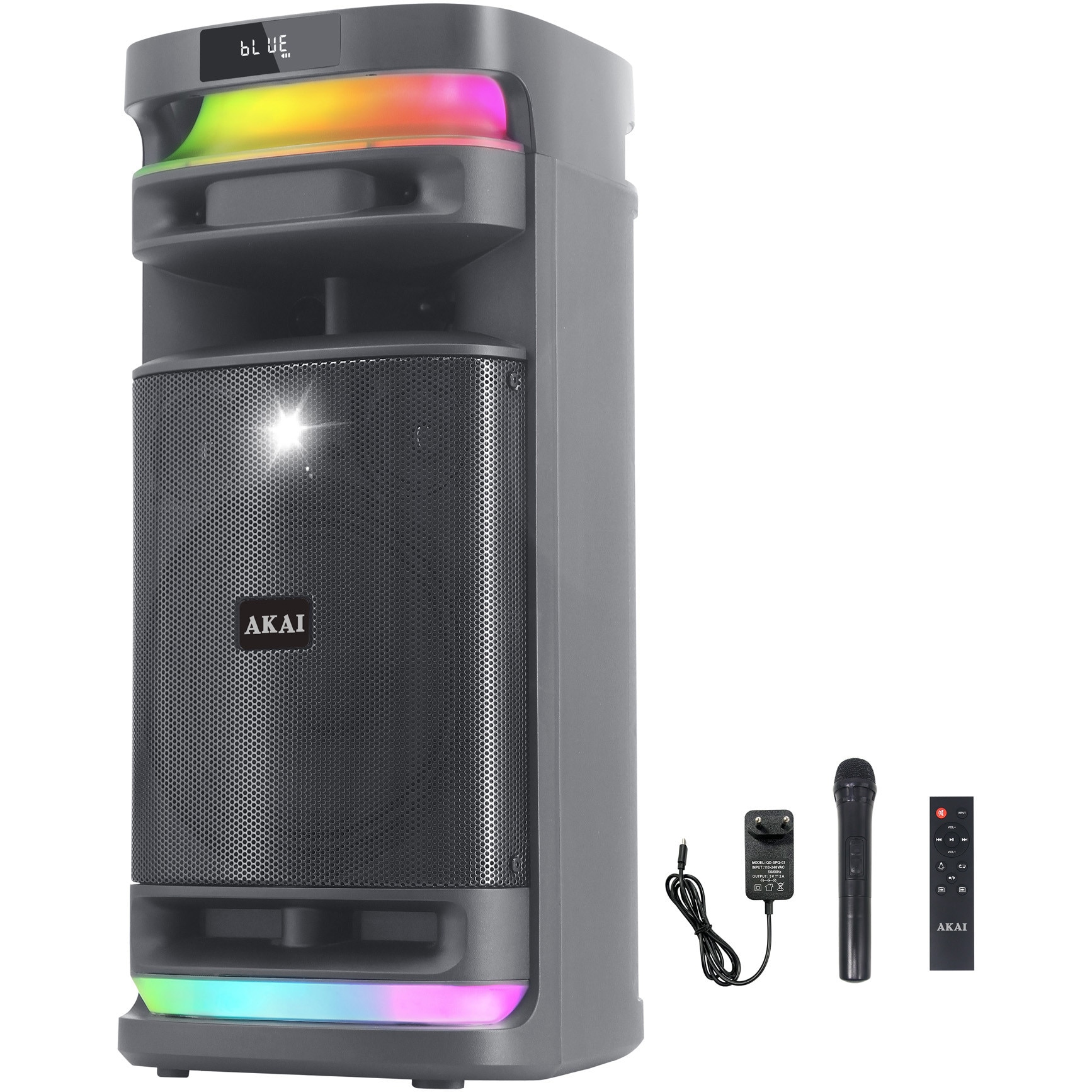 Boxa activa portabila Akai SONIC X8, 50W, Bluetooth, FM, TWS, Microfon ...