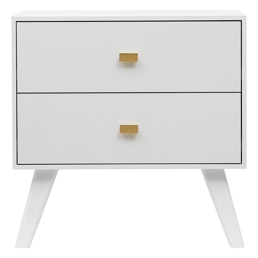 Noptiera Moderna Cu 2 Sertare 63, 5x40, 5x63, 5 Cm, Noptiera Din MDF Cu ...