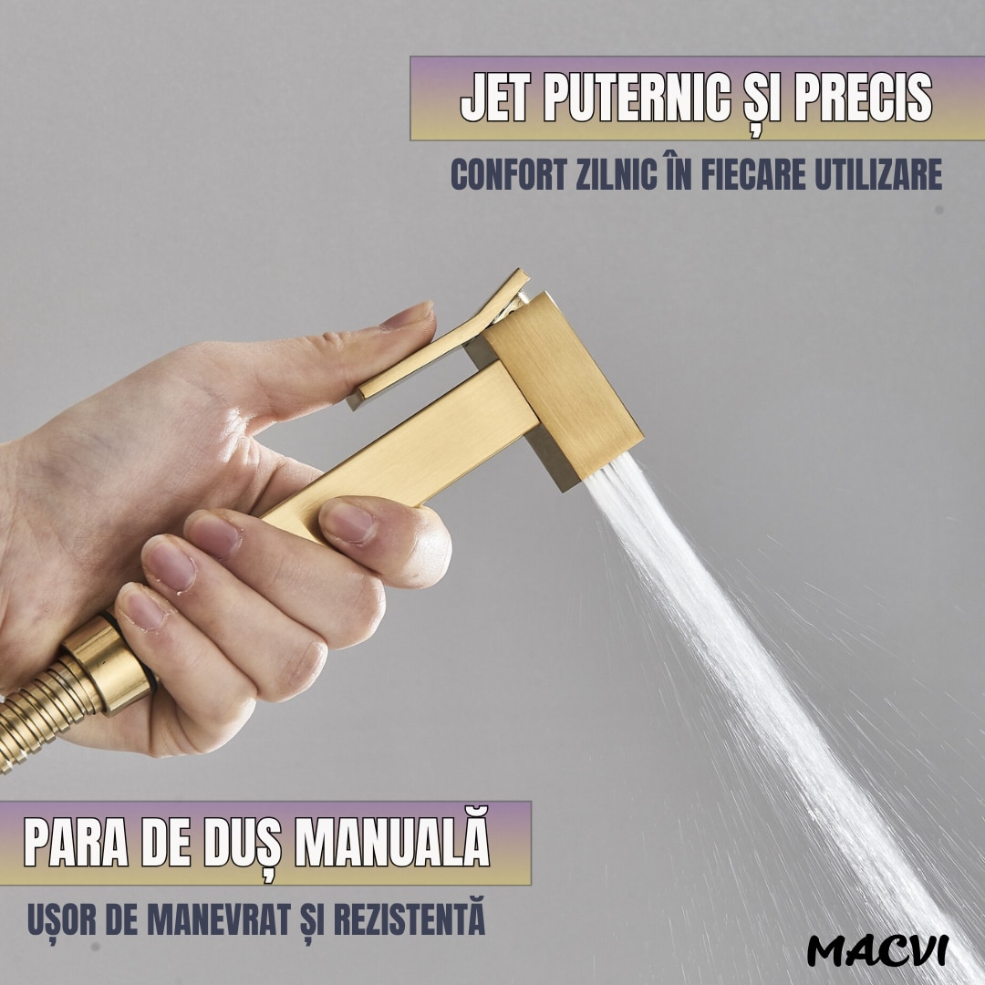Coloana de Dus Macvi® cu Baterie pentru Cada sau Dus, 4 Functii, Alama ...
