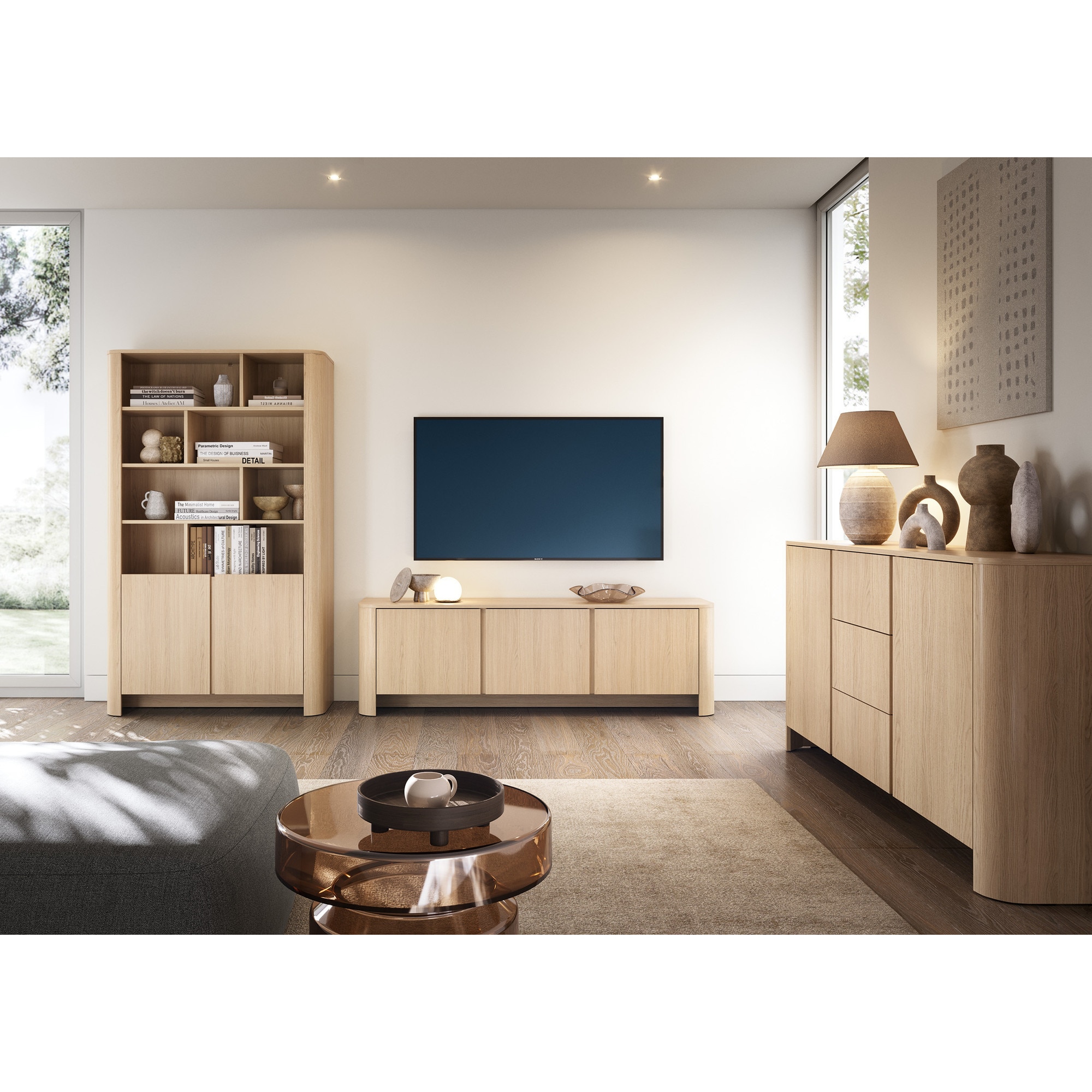Comoda AMOS, design modern, sistem cuss, PAL laminat, 132 x 103 x 39 cm ...