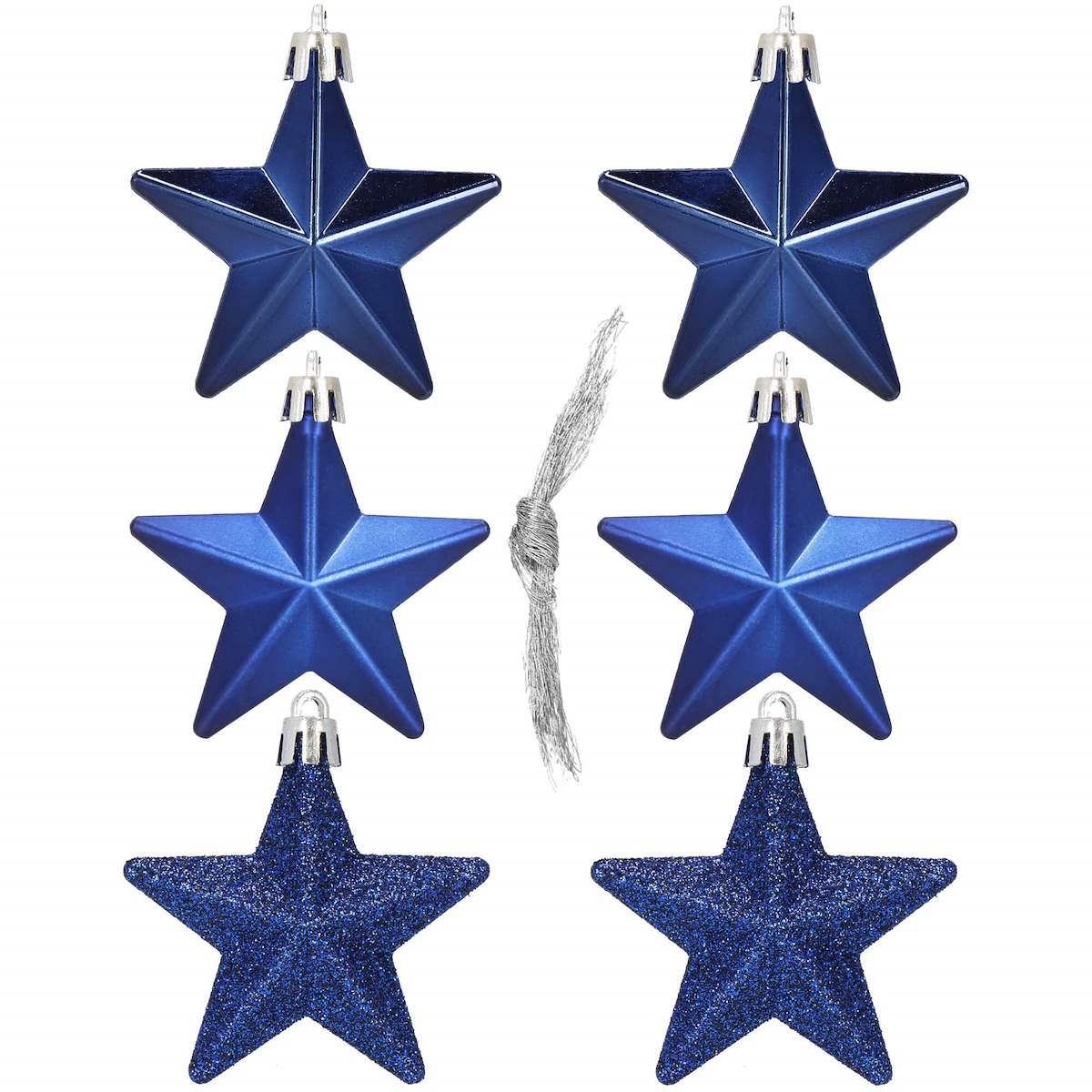 Globuri de Craciun, springos®, set de 6, 7 cm, albastru marin ...