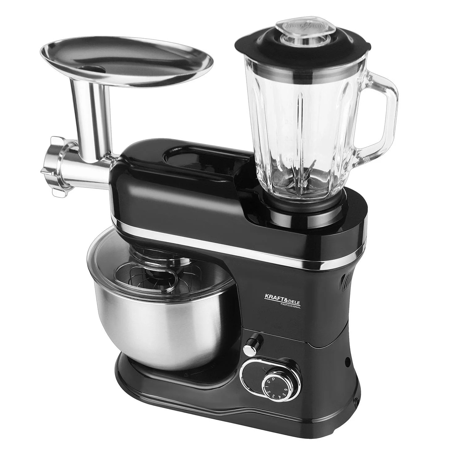 Robot de bucatarie planetar mixt, 3000 W, capacitate 5 l, Kraft&Dele ...