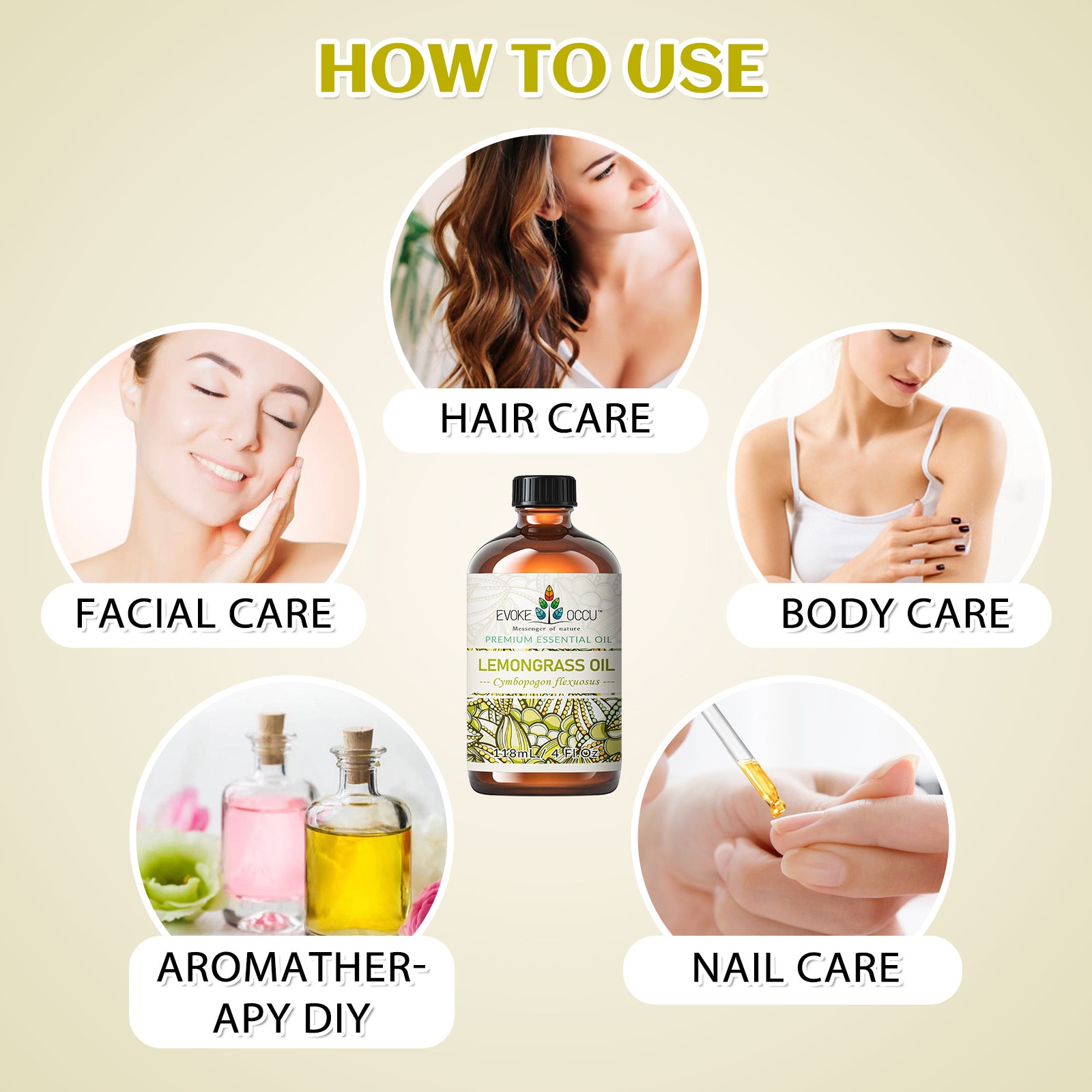 Ulei esential de lemongrass EVOKE OCCU, pentru lumanari difuzoare spray ...