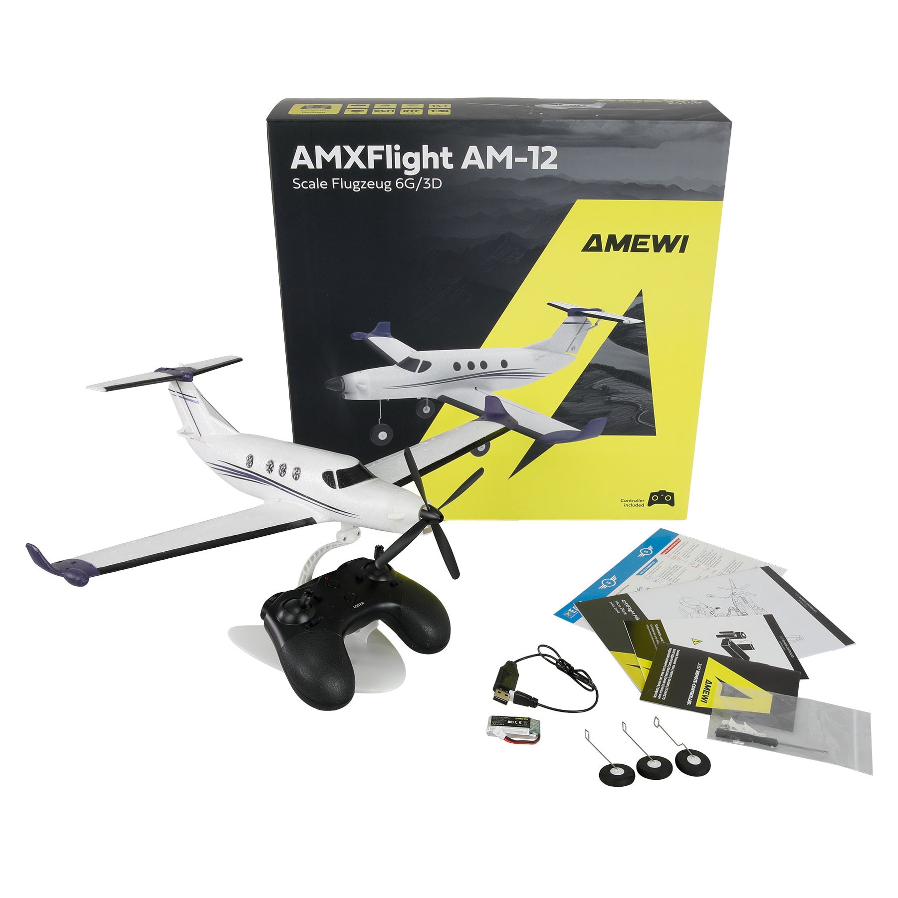 Avion RC cu telecomanda AMXFlight AM12, Gyroscop care stabilizeaza ...