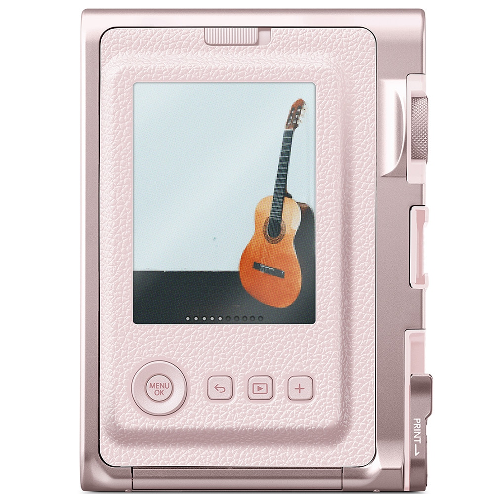 Aparat foto instant Fujifilm Instax Mini Evo Gentle Rose cu husa si ...