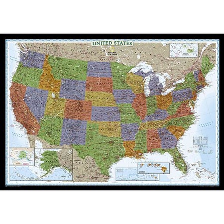 United States Decorator, Laminated: Wall Map, National Geographic Maps ...