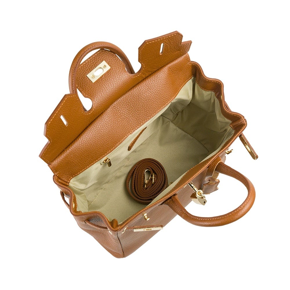 Poseta Piele Mini Edith - Bej, Geanta Casual din Piele Naturala, Geanta ...