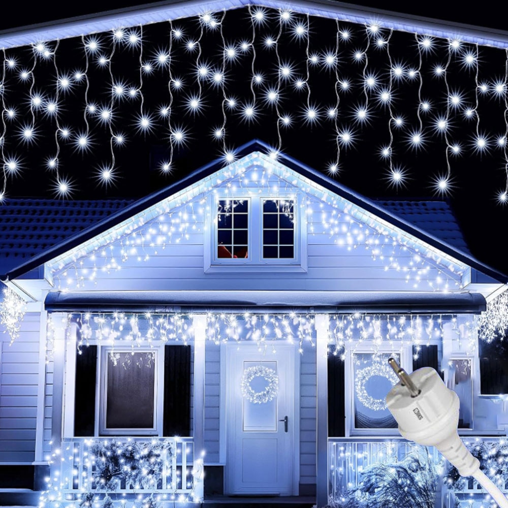 Instalatie Craciun Tip Turturi/Franjuri SIKS, 25 Metri, 640 Led-uri ...