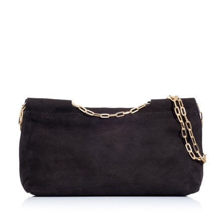 Geanta dama tip Plic, Musette, NADINE PM, Piele intoarsa, Negru, 40x30 ...