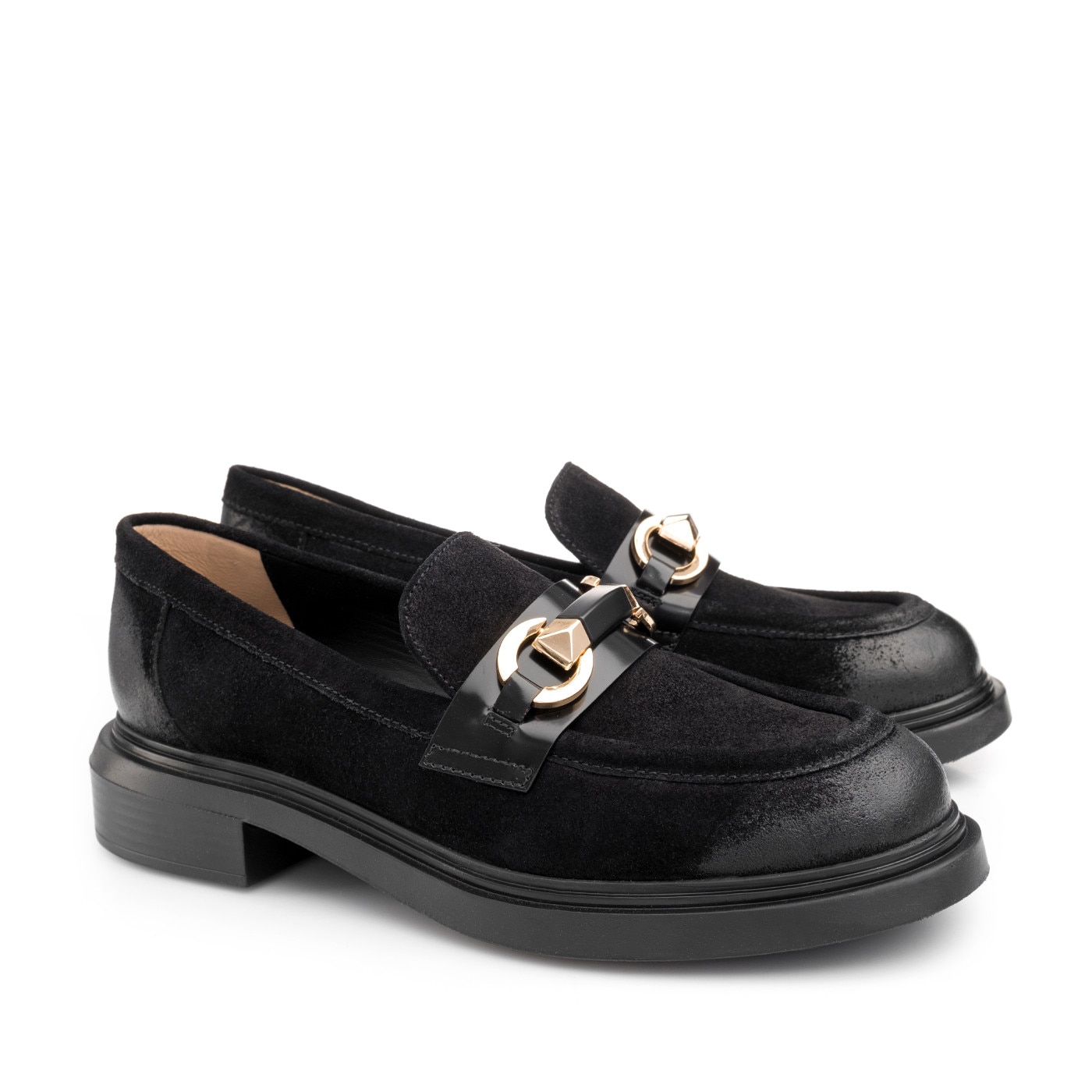Pantofi dama, Musette, BREXTON A241, Piele intoarsa, Negru, 39 EU - eMAG.ro