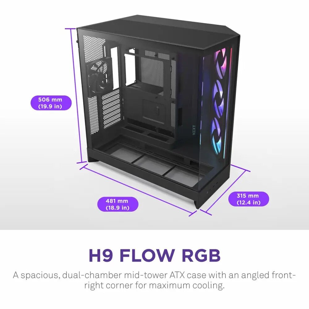 Carcasa ATX semi-inalta NZXT CM-H92FB-R1 Neagra - eMAG.ro
