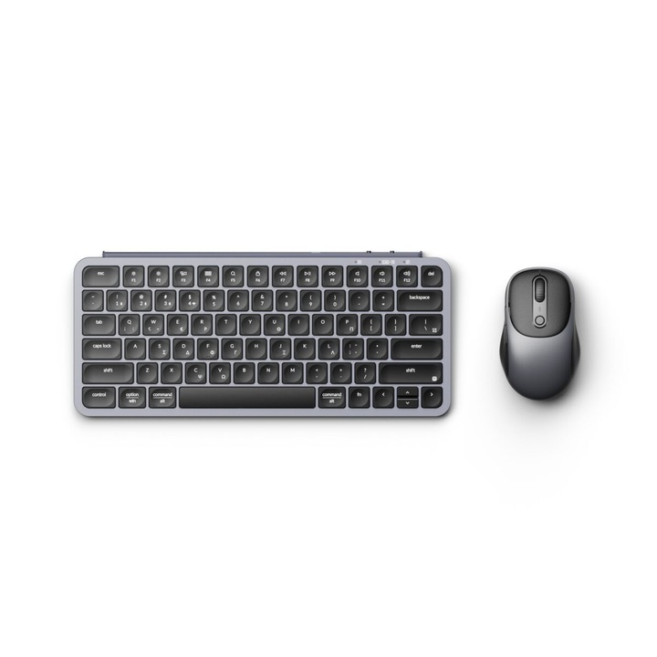 Set tastatura si mouse wireless Keychron B1 Pro Combo, ultraslim, gri ...
