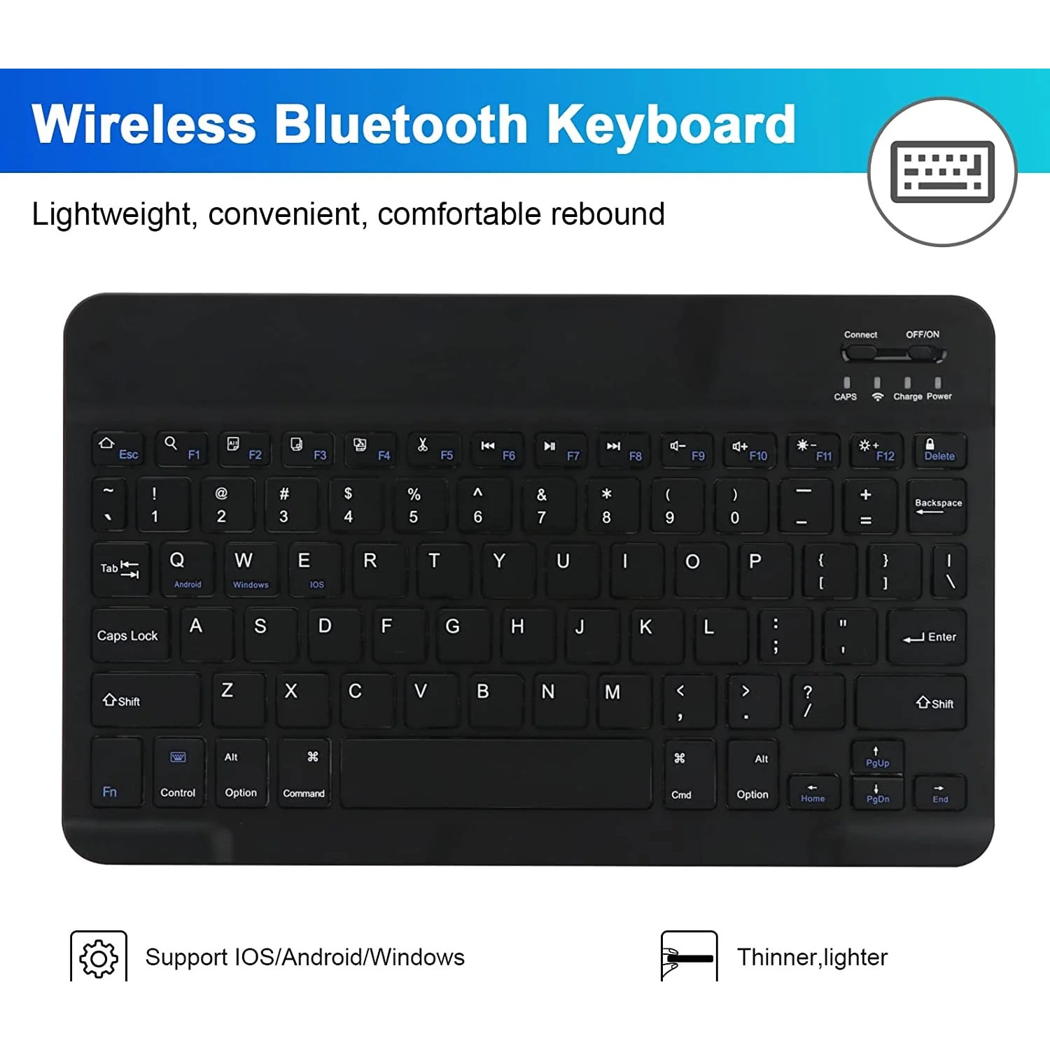 Husa cu Tastatură și Mouse Wireless Bluetooth, Sigloo, Negru, pentru ...