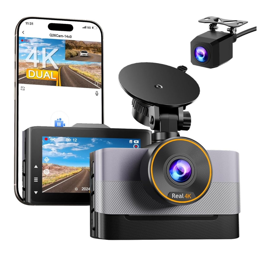 Camera auto dubla MaGeCa, 4K fata + 1080P spate, WiFi, Control ...