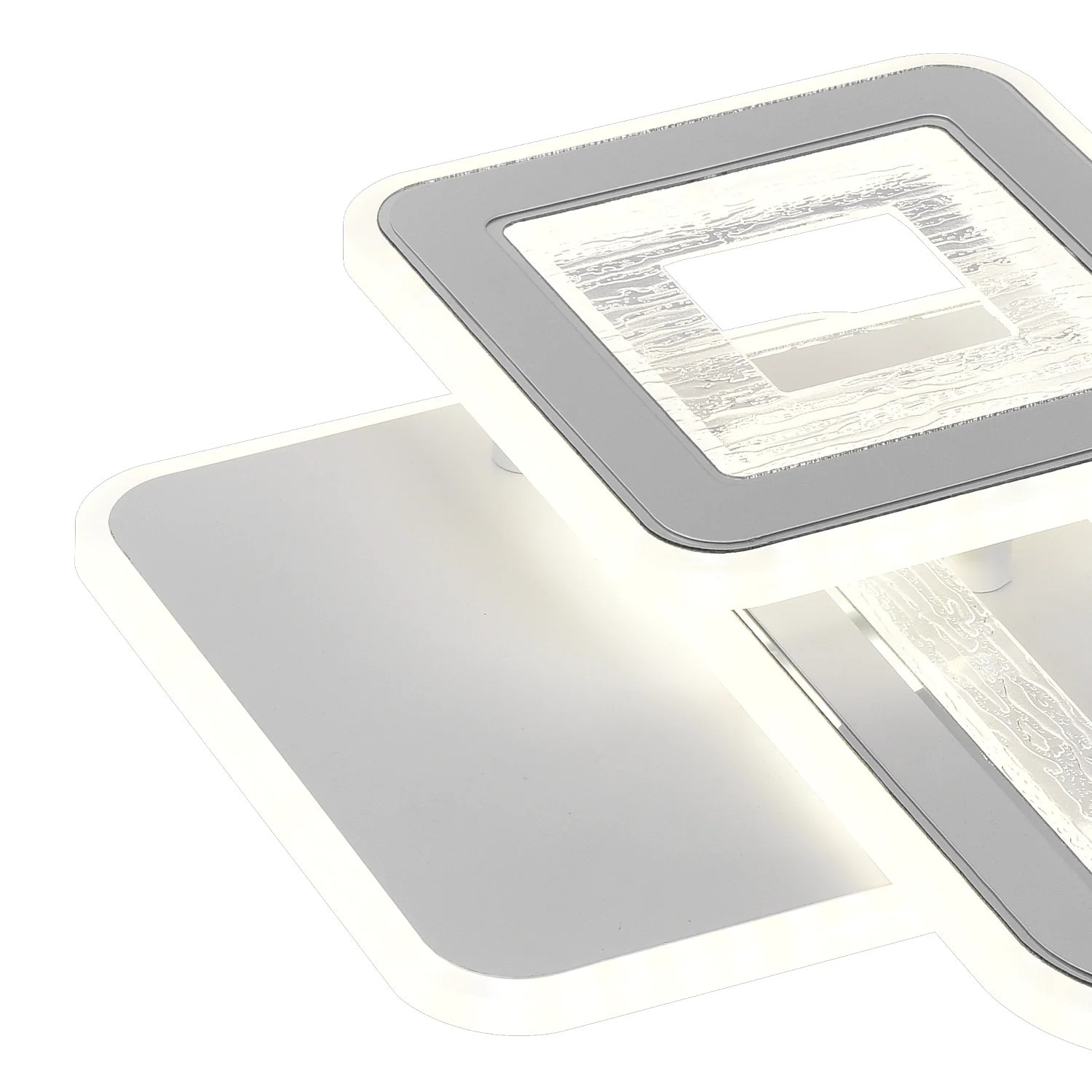 Lustra LED SQUARE 34W, 3 Patrate, lumina Rece/Calda/Neutra, Alb - eMAG.ro