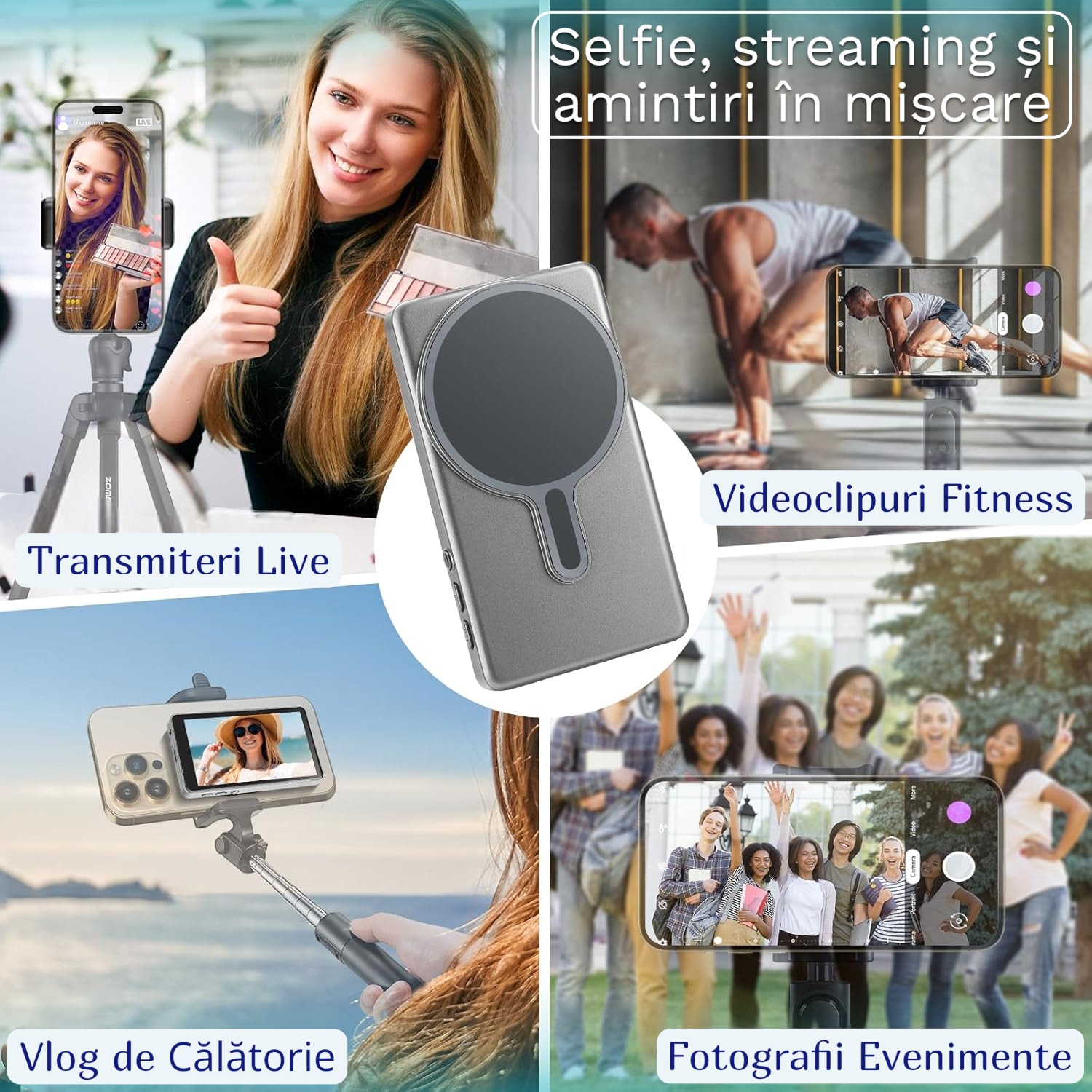 Monitor Selfie Magnetic Pentru Telefon Cu Ecran 4.02″ LONDEMM, 4K Ultra ...