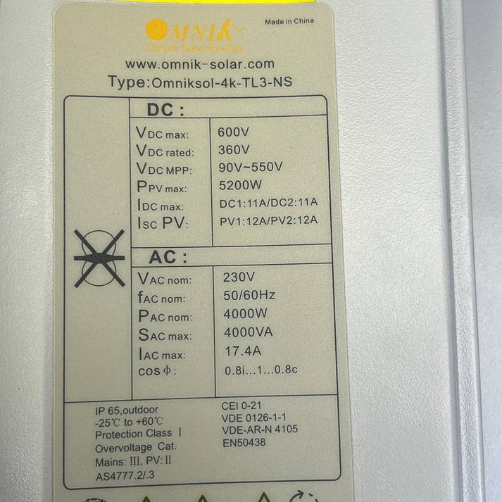 Соларен инвертор, OMNIK SOL 4k-TL3-NS, 4.0kW, 3-Phase Grid-Tied ...