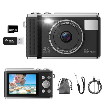 Camera Digitala, Camera Uhd 4K 50Mp Imbunatatita, Zoom Digital 16X ...