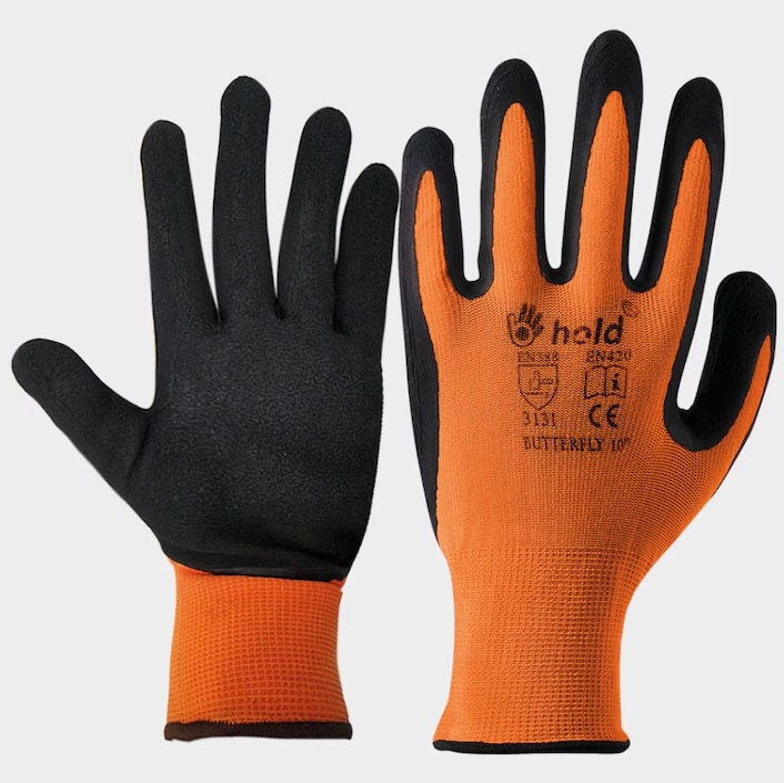 Manusi Protectie Antialunecare EN388, EN420, Portocaliu Negru, Strat ...