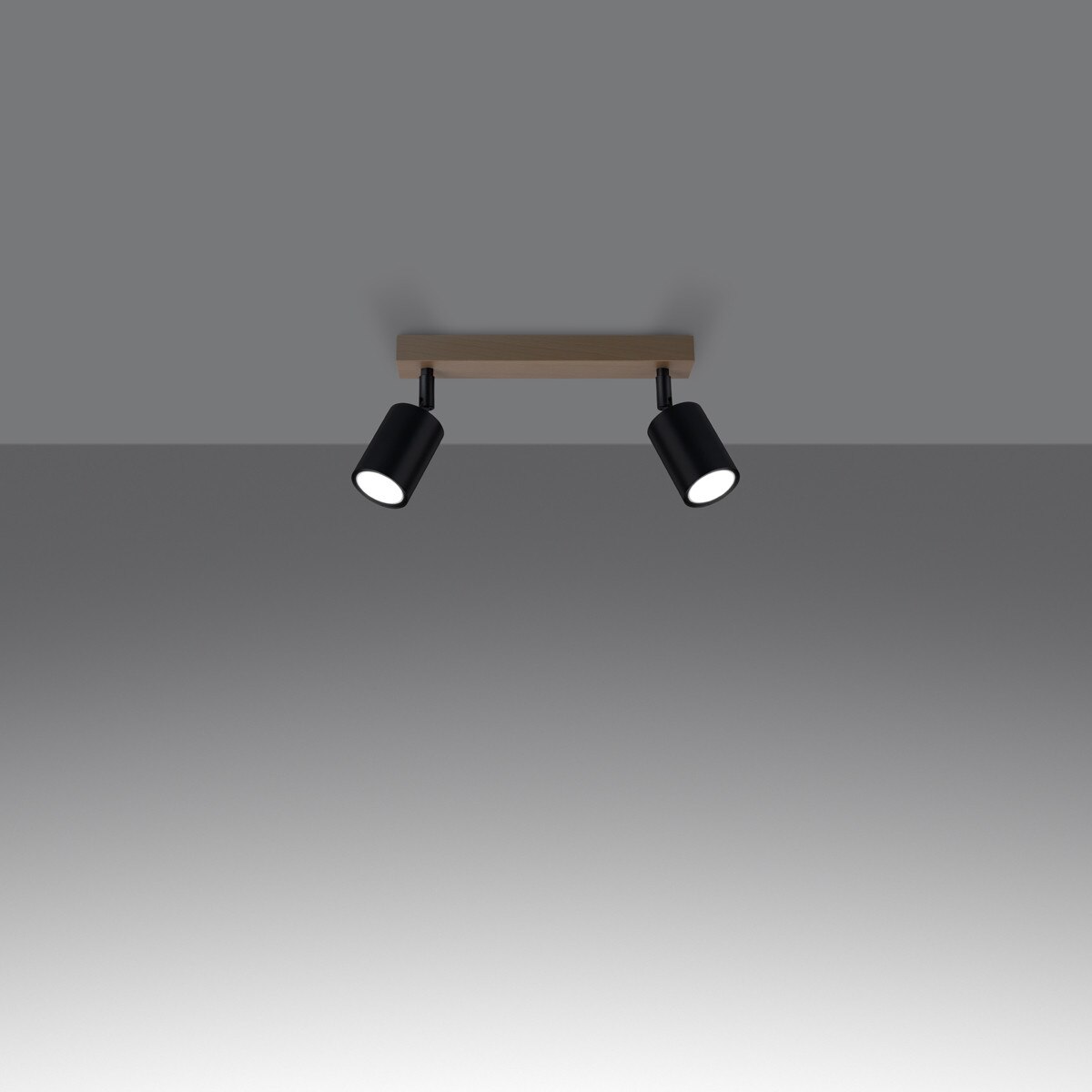 Lampa de tavan Sollux Lighting Verdo 2, neagra, 2 surse de lumina, otel ...