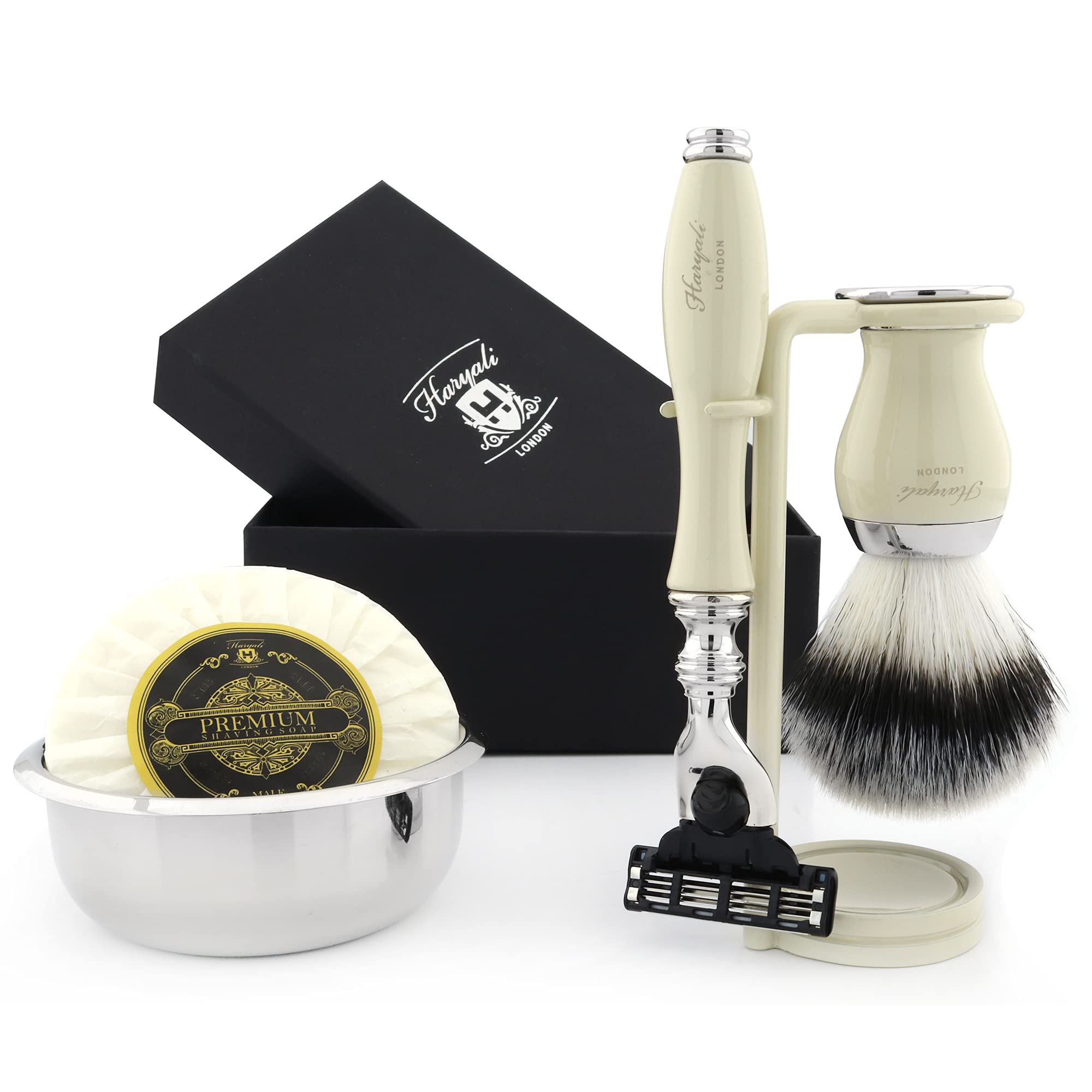 Kit De Barbierit Premium Cadou Pentru Barbati (Aparat De Ras Cu Cartus ...