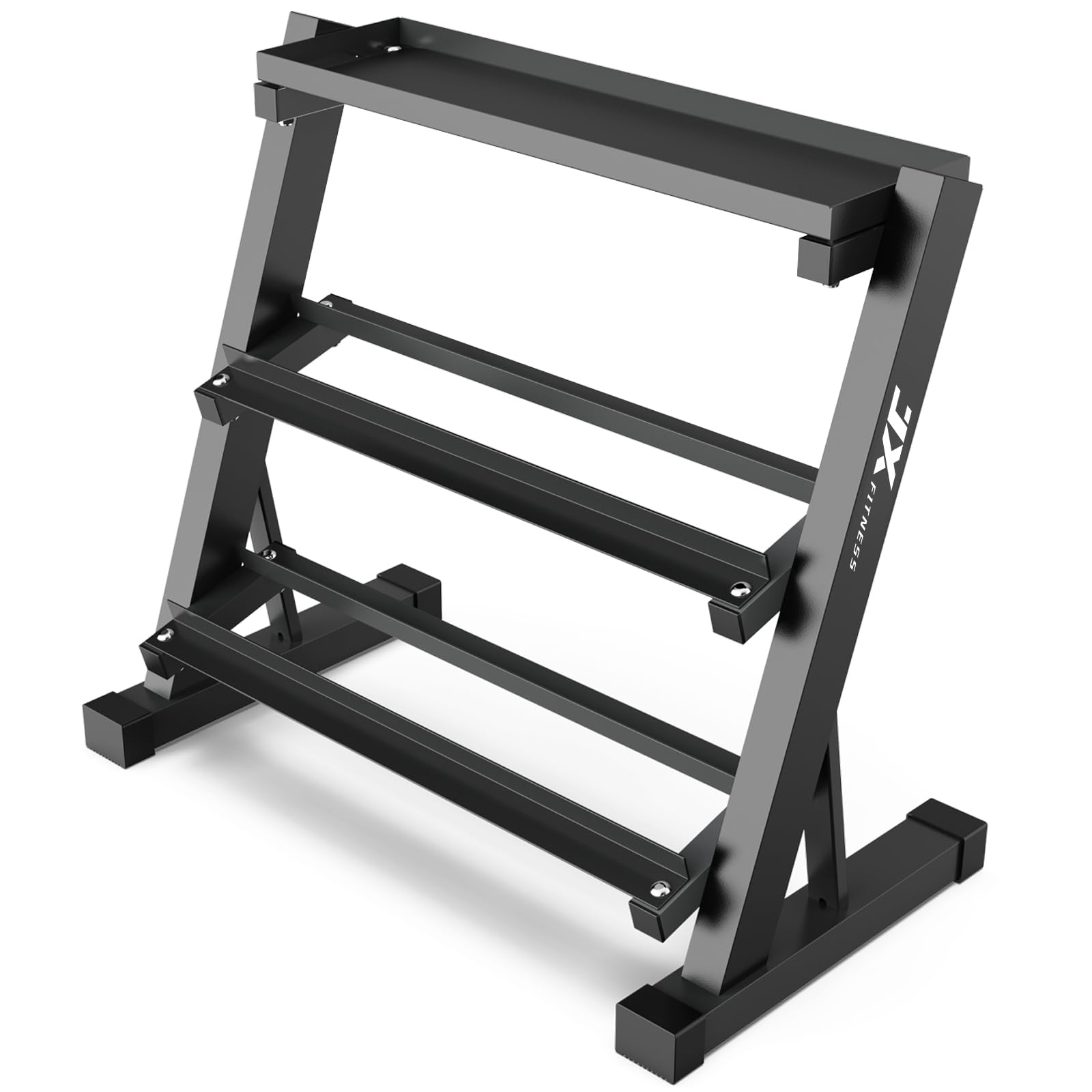 JX Fitness súlytartó állvány, 3 szintes, 450 kg teherbírás, súlyzókhoz ...