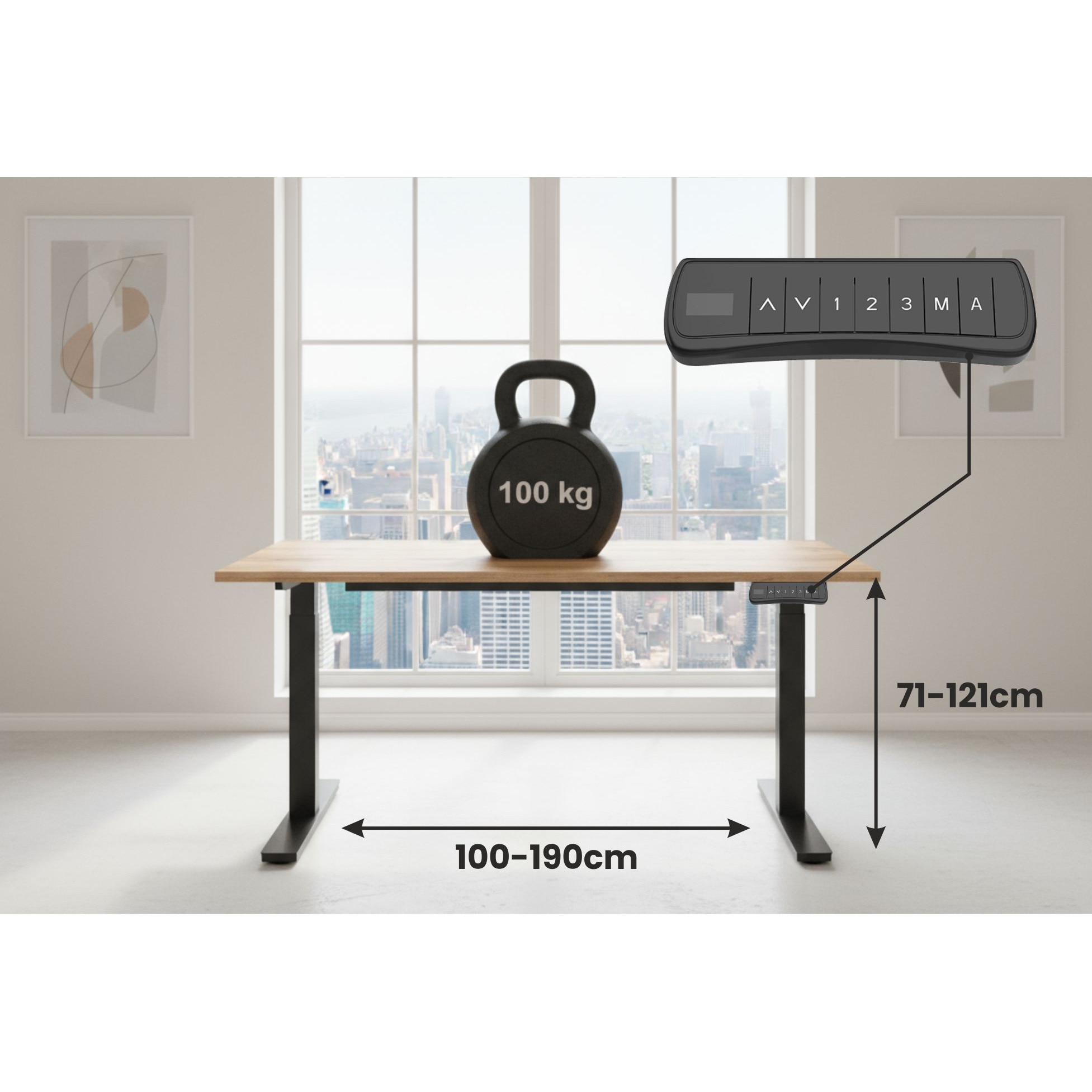Birou reglabil electric 120x60cm– mega calitate, Capacitate de ...