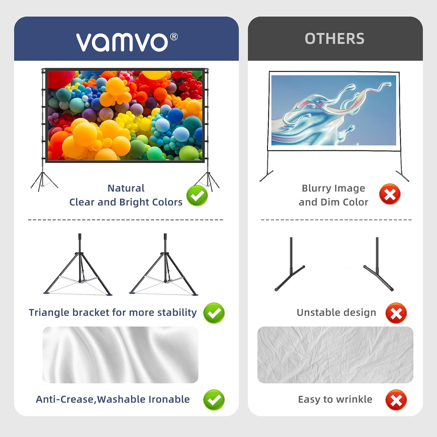 Ecran de proiectie 120", manual, trepied, 280x155cm - eMAG.ro
