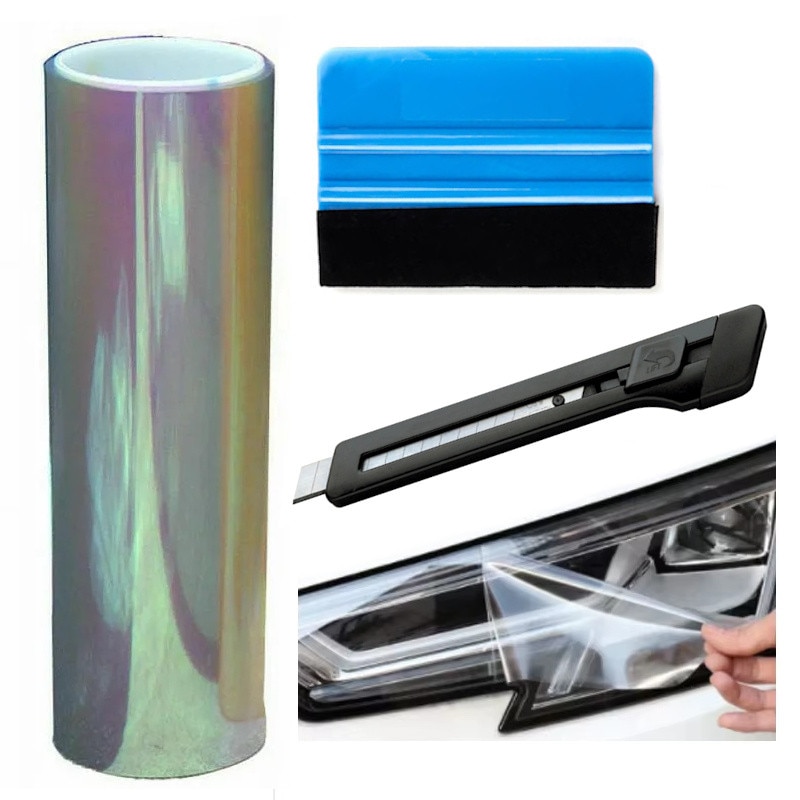 Kit Folie Faruri Auto-Adeziva Transparenta DIOV® tip Film Autocolant ...