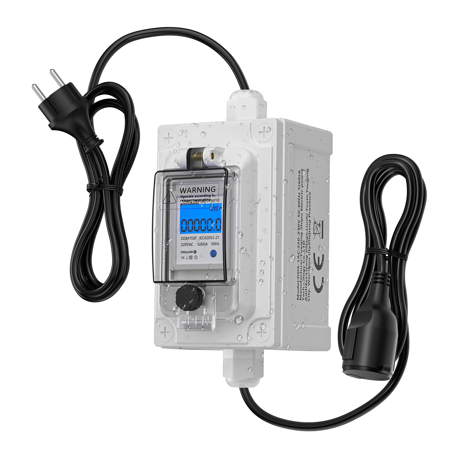 Contor digital mobil de electricitate HIUYRFS 230V, 60A, impermeabil ...