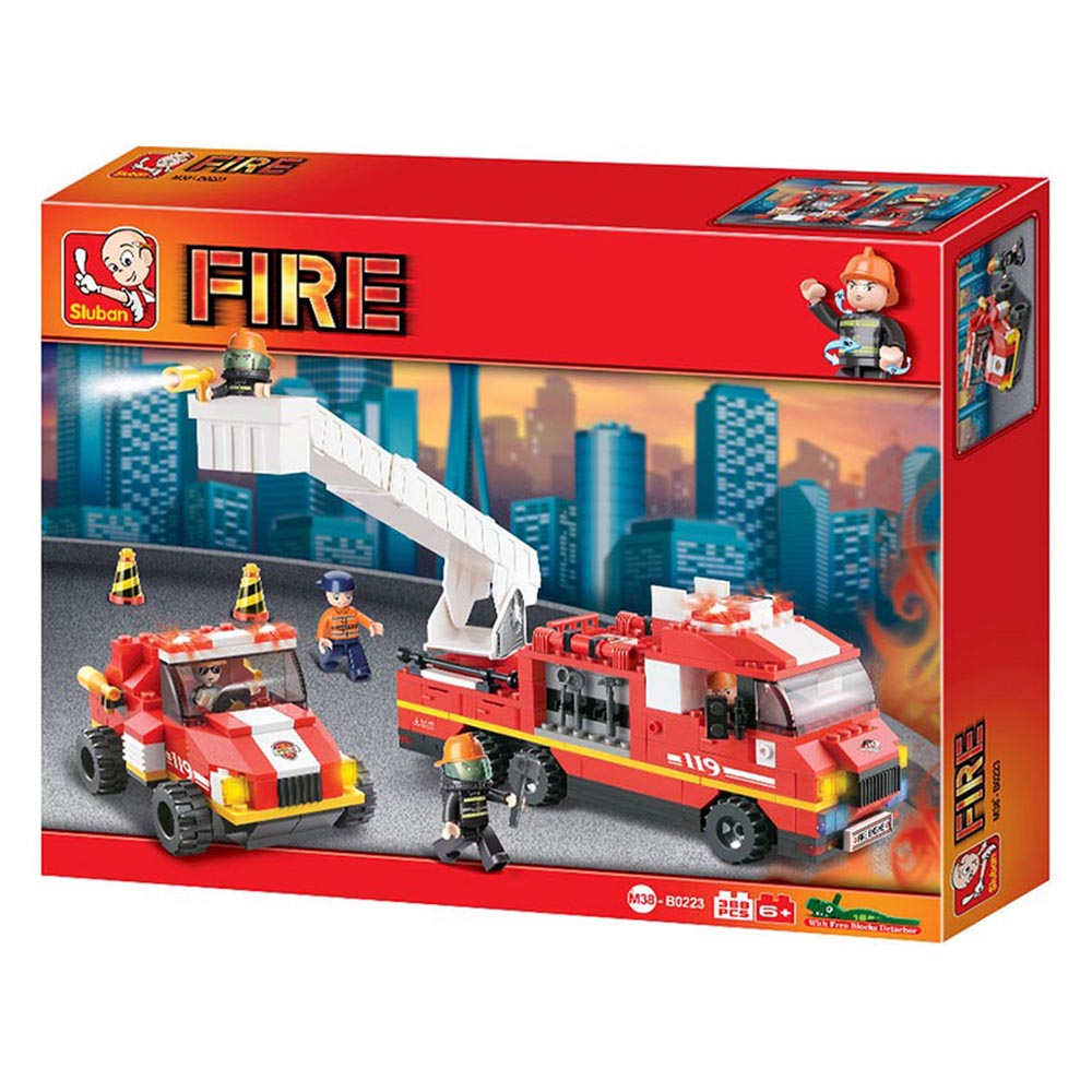 Конструктор Sluban Fire Пожарeн кран, Многоцветен, 211 части - eMAG.bg