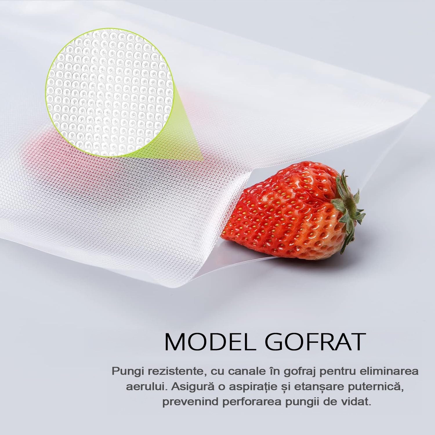 Set 2 role pungi de vidat gofrate ZAFIT™, 20 x 300 cm, pentru aparat de ...