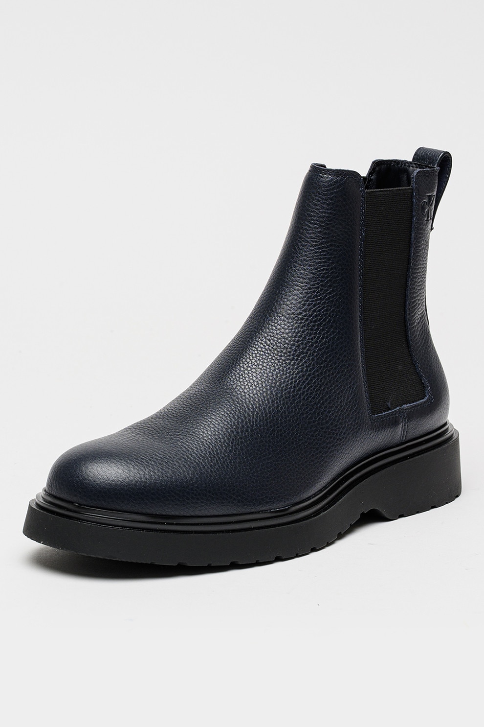 CALVIN KLEIN JEANS, Ghete Chelsea de piele, Negru, Bleumarin, 43 - eMAG.ro