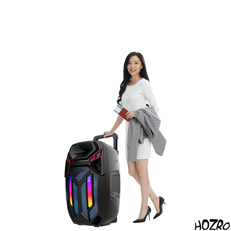 Boxa Portabila HOZRO, Model ZQS-15108 cu Bluetooth, Microfon Wireless ...
