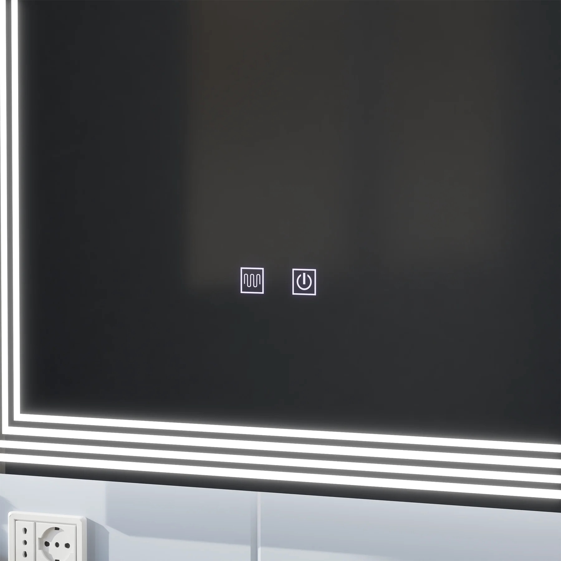 Oglinda LED Rectangulara, Dezaburire, 80x60cm, ADIS Basic Touch - eMAG.ro