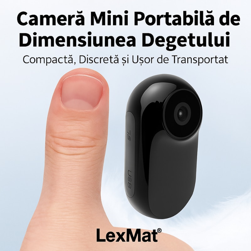 Camera Video Sport, portabila, mini, Body Cam LexMat ® Full HD 1080p cu ...