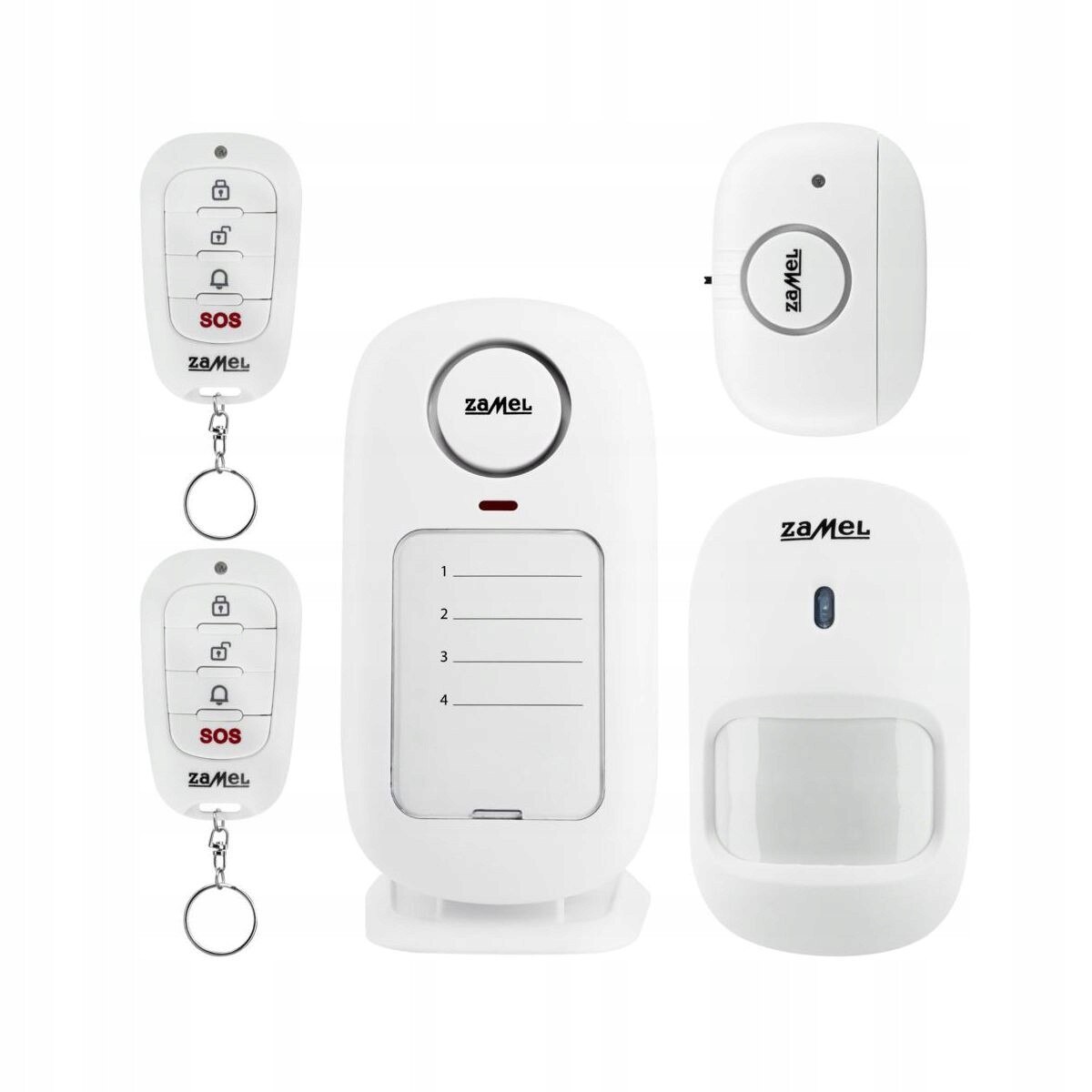 Set alarma wireless ZAM-350, senzor miscare, senzor deschidere, alb ...