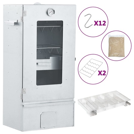 Afumatoare cuptor, otel galvanizat, generator fum rece, argintiu, 44 ...