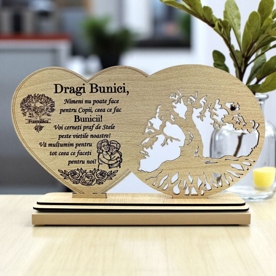 Decoratiune Blank din lemn cu mesaj pentru Bunici – cadou personalizat ...