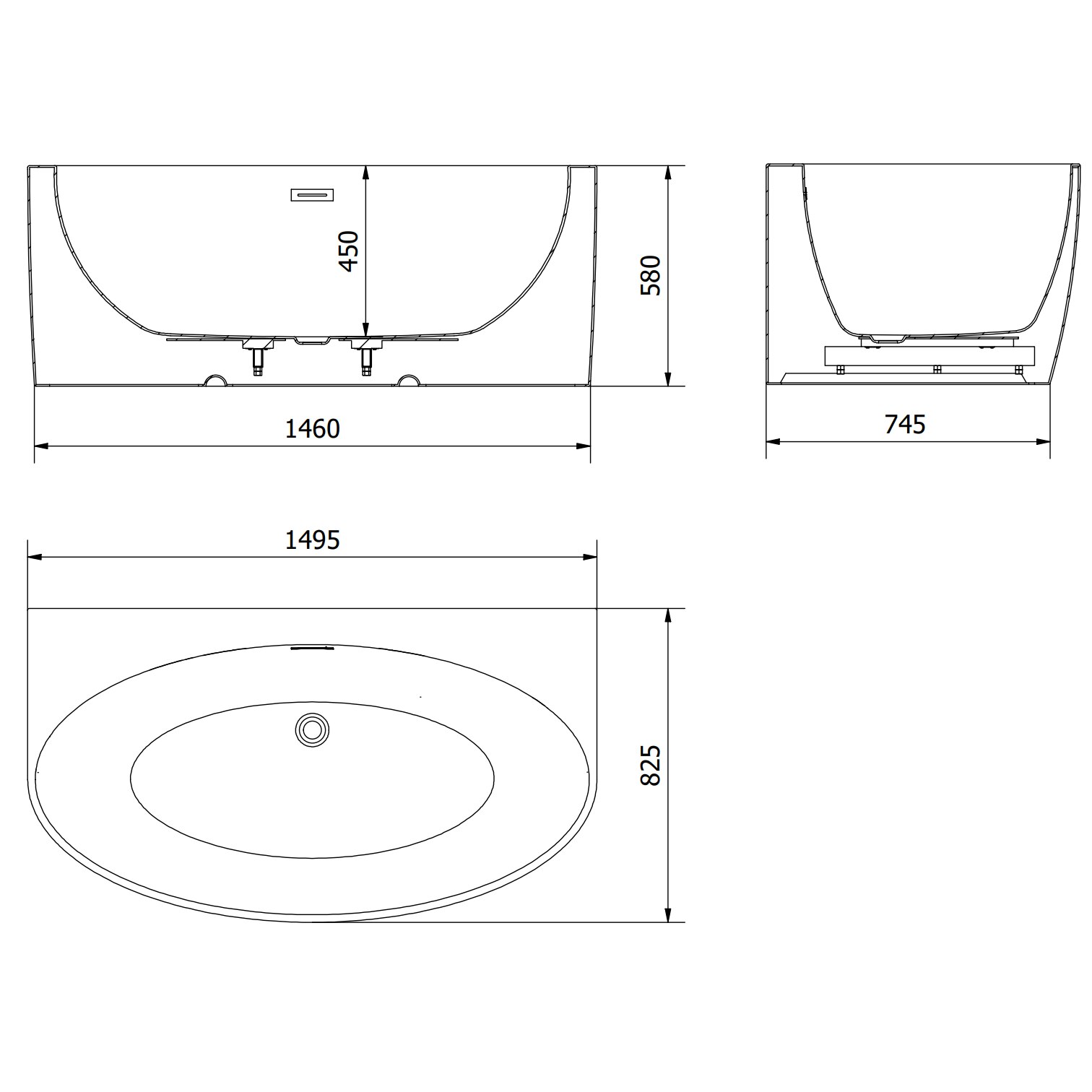 Mexen Bruna cada de sine statatoare montata pe perete 150 x 82 cm, alb ...